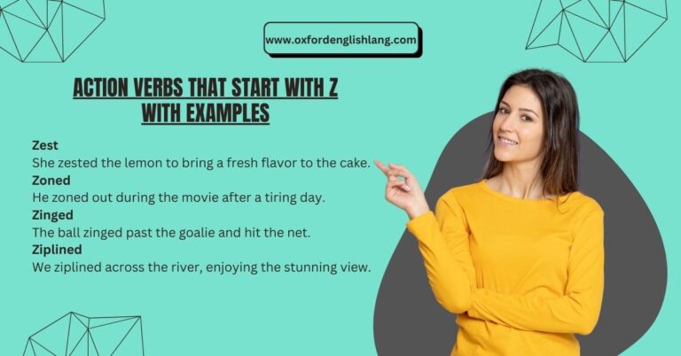 105+ Commonly Used Verbs that start with Z - Oxford English