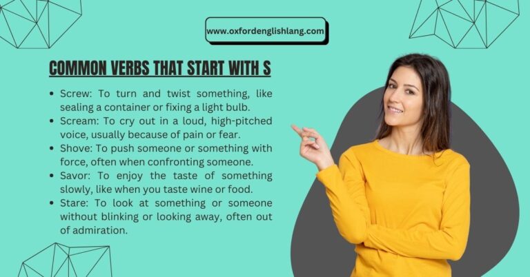 200+ Commonly Used Verbs That Start With S - Oxford English