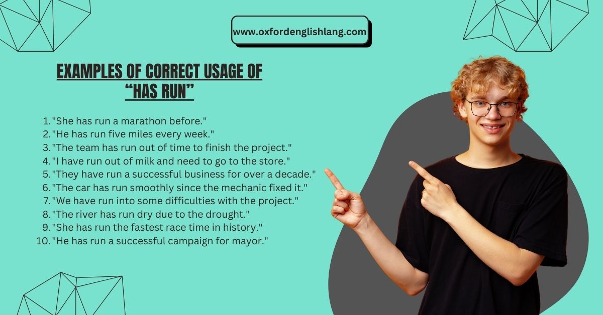 Has Ran or Has Run? which one is actually correct - Oxford English